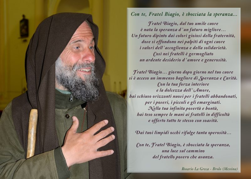 3 febbraio San Biagio, un omaggio poetico per Fratel Biagio Conte